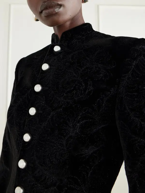 ANN DEMEULEMEESTER Yana Paisely-embroidered Velvet Jacket