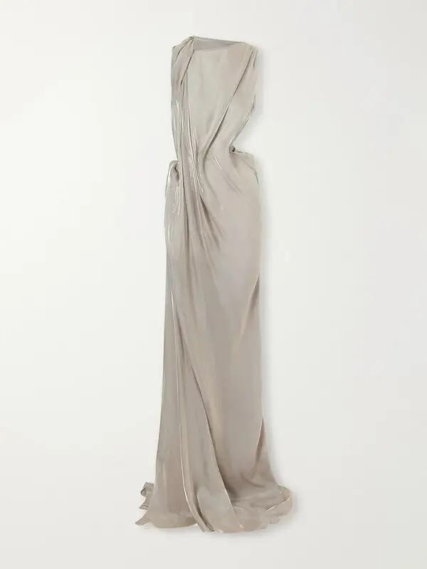 Maticevski Draped Metallic-satin Gown
