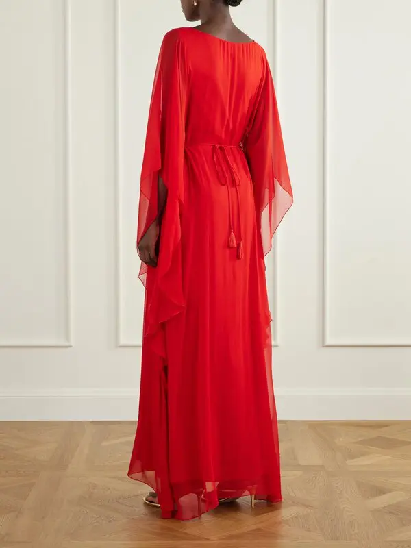 ANDRES OTALORA Gesto Continuo Silk-chiffon Maxi Dress