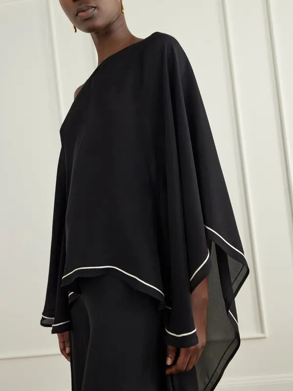 ANDRES OTALORA Permanecer Off-the-shoulder Silk-georgette Blouse