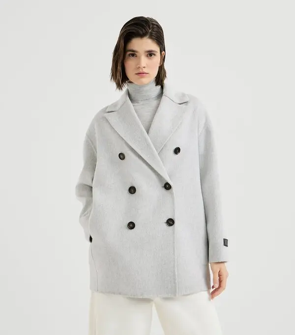 Brunello Cucinelli Cashmere Beaver Pea Coat