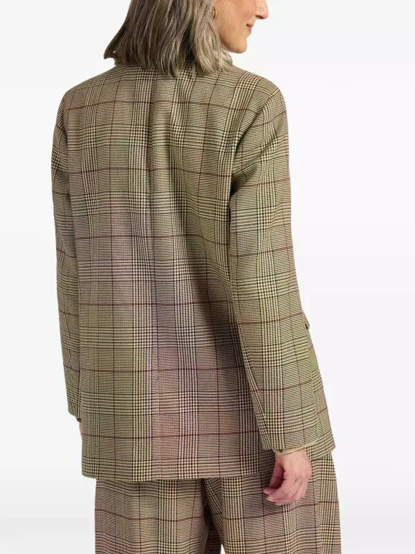 ELENA MIRÒ Check Pattern Double-breasted Blazer