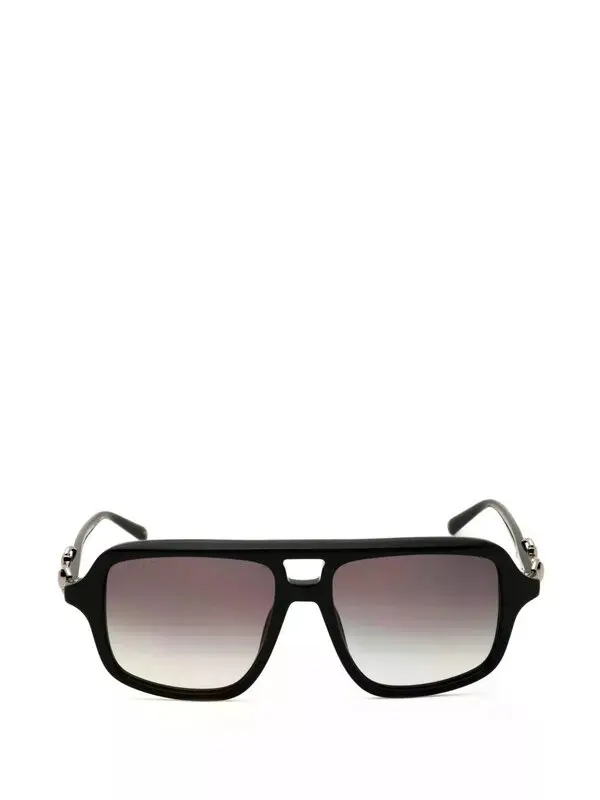 Gucci Horsebit Geometric-frame Sunglasses - Black