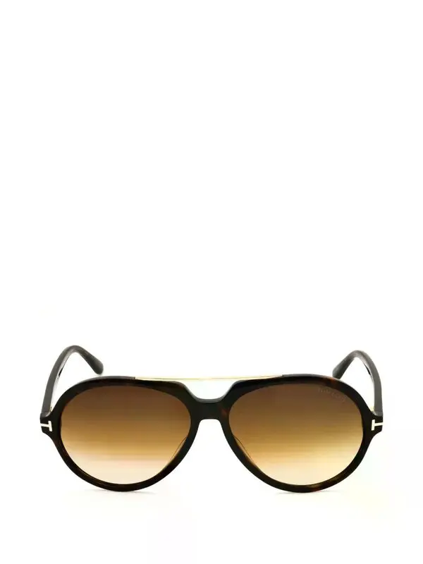 TOM FORD Ft1210 Tortoiseshell Effect Aviator Sunglasses - Brown