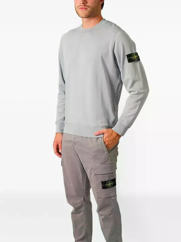 Stone Island Organic-cotton Crew Neck Sweatshirt - Grey