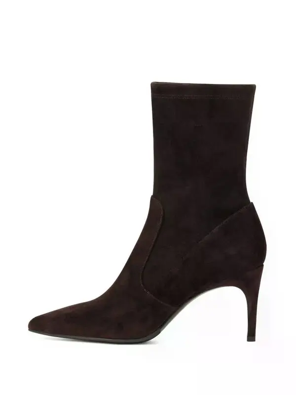 POTAMY Suede Point-toe Heeled Ankle Boots