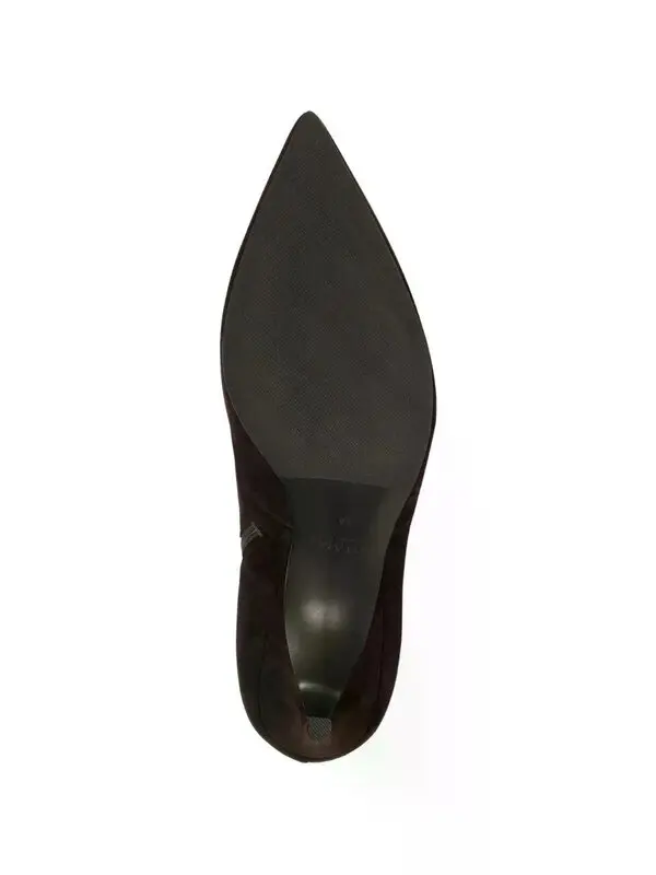 POTAMY Suede Point-toe Stiletto Heel Ankle Boots