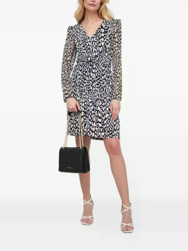 MORGAN Abstract Print Wrap Mini Dress