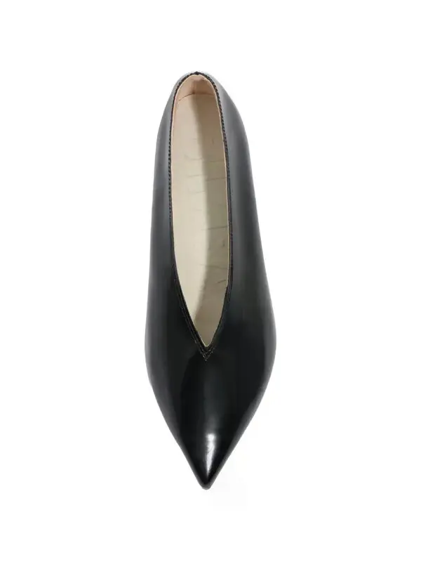 Bimba Y Lola Leather Mid-heel Court Shoes - Black