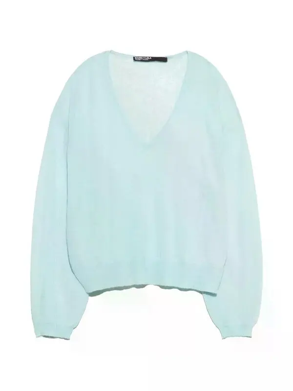 Bimba Y Lola Light Wool V-neck Sweater - Blue