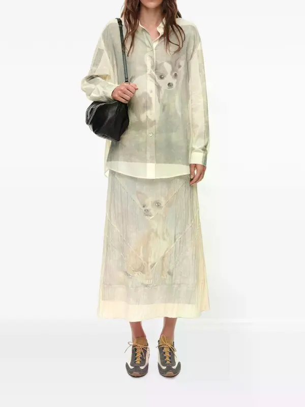 Bimba Y Lola Light-gray Chihuahua Placement Print Shirt