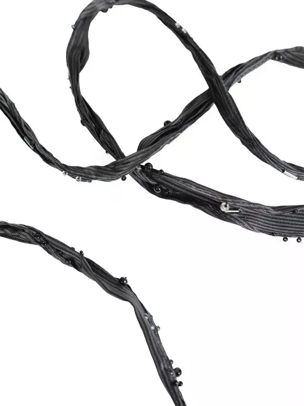 SALON C. LUNDMAN Glass Bead Embellished Necklace - Black