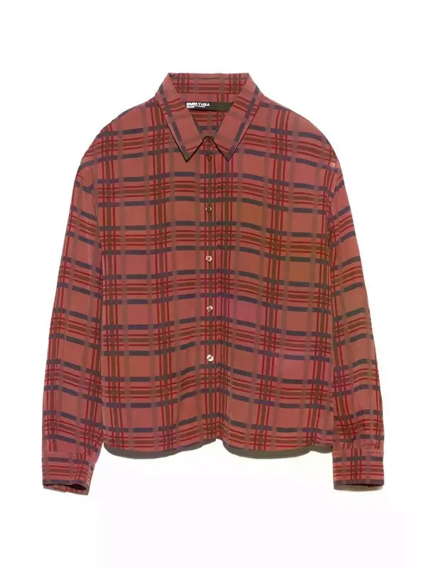 Bimba Y Lola Garnet Checked Boxy Fluid Shirt