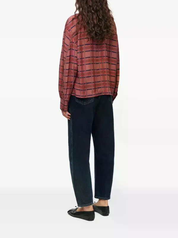 Bimba Y Lola Garnet Checked Boxy Fluid Shirt