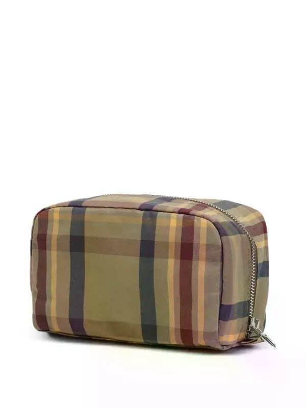 Bimba Y Lola Small Tartan Jacquard Make-up Case - Neutrals
