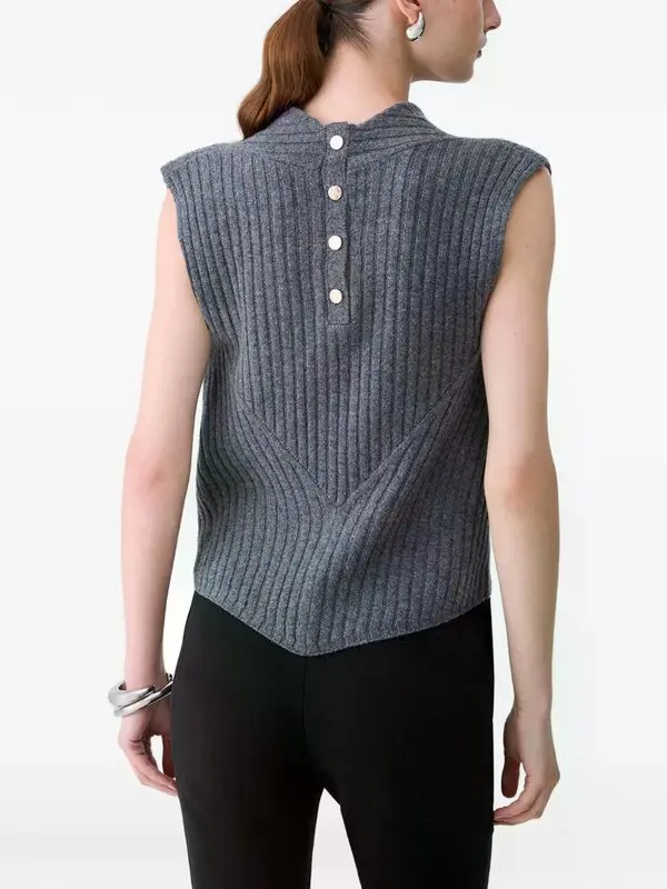 Liu Jo Sleeveless Ribbed Wool Top