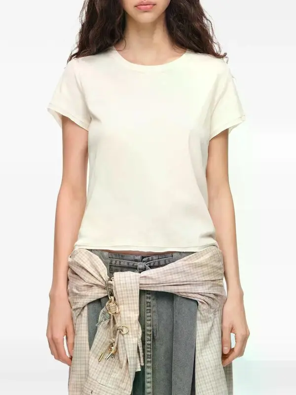 Bimba Y Lola Light Yellow Cotton Straight T-shirt