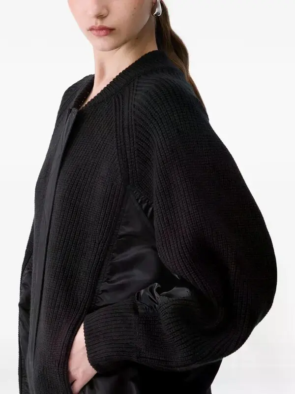 Liu Jo Knit Bomber With Nylon Inserts