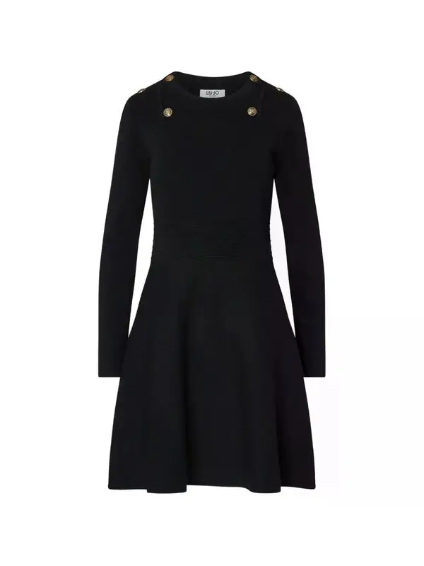 Liu Jo Knit Fit & Flare Dress With Golden Button Detail