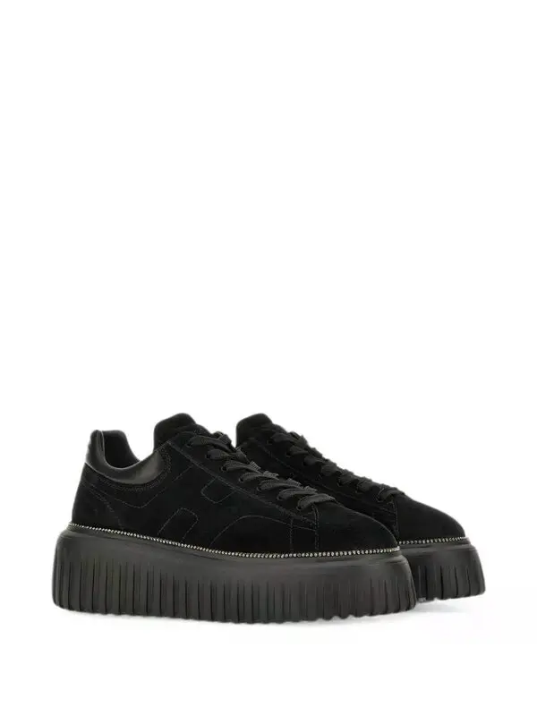 Hogan H-stripes Embellished Suede Sneakers