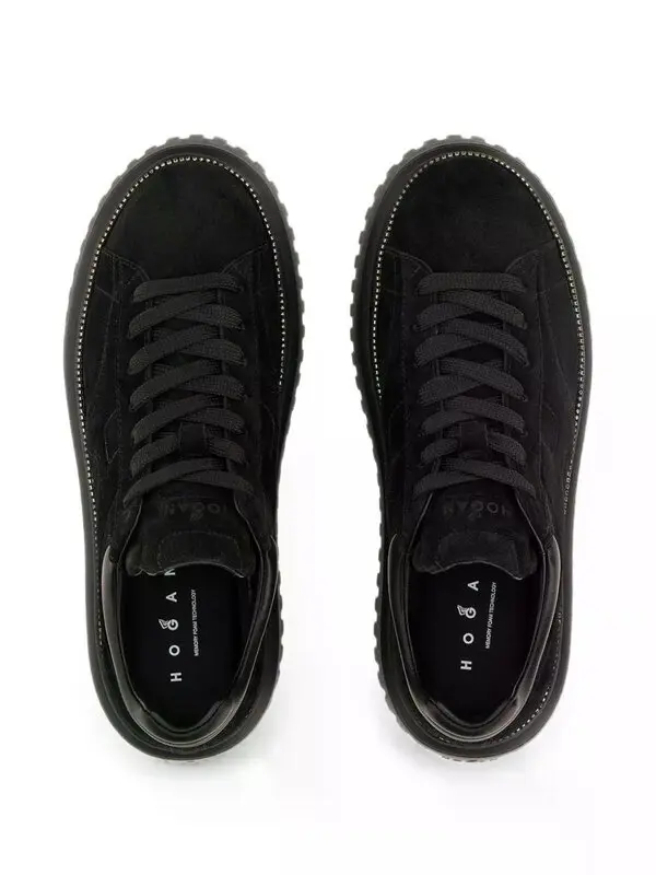 Hogan H-stripes Embellished Suede Sneakers