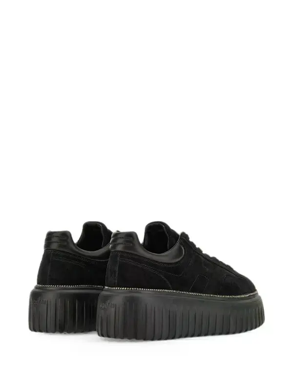 Hogan H-stripes Embellished Suede Sneakers