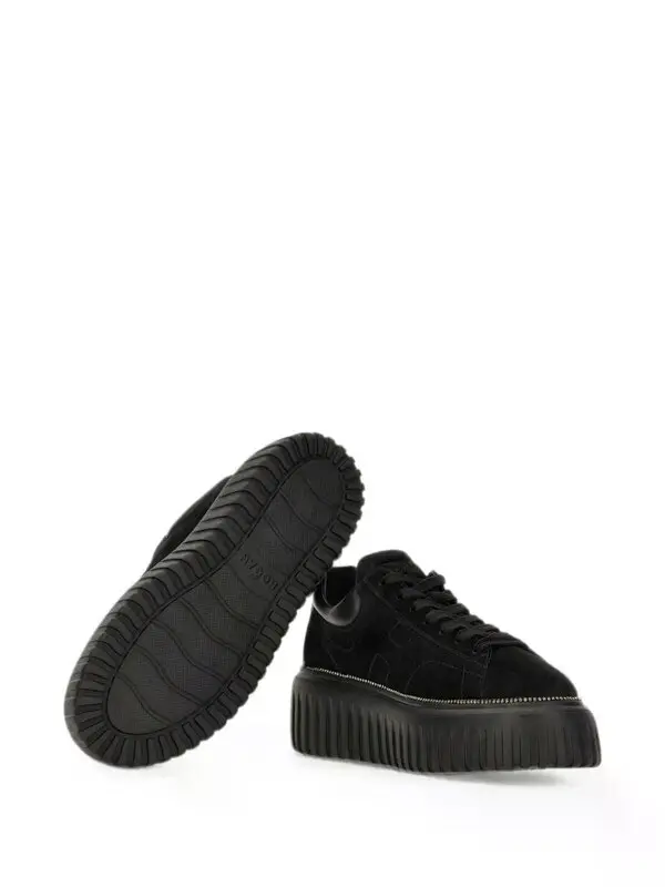 Hogan H-stripes Embellished Suede Sneakers