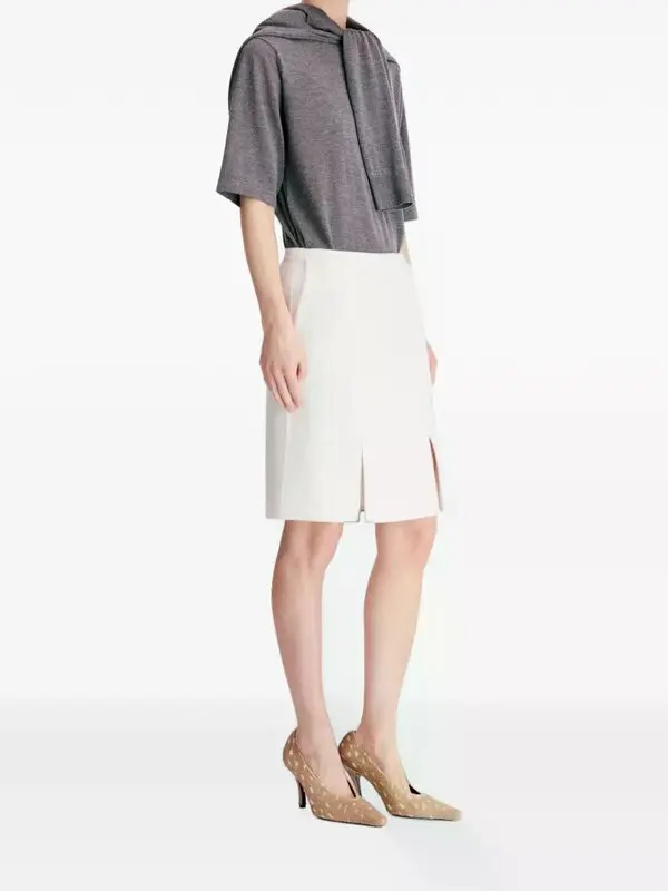 Loulou De Saison Judy Double-slit Wool Midi Skirt