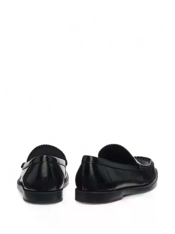 Hugo Leather Moccasins With Stacked Logo