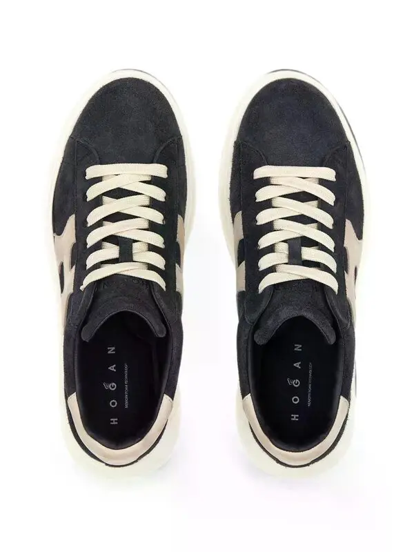 Hogan Rebel Suede Sneakers With Nubuck H Detailing