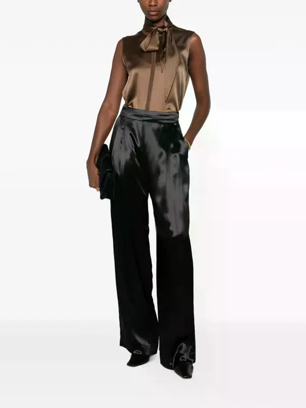Dorothee Schumacher Sence Of Shine Bow-detail Sleeveless Top - Brown