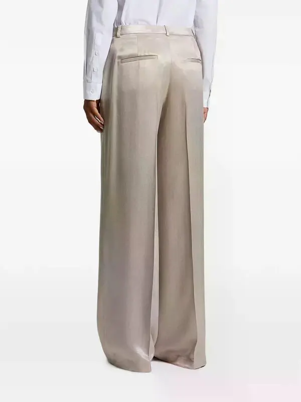 Peserico Satin-finish Wide-leg Trousers - Grey
