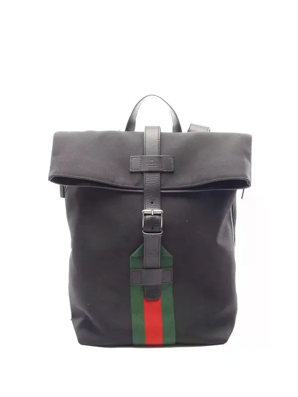 Gucci Canvas Techno Web Fold Over Backpack