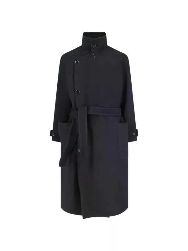 LEMAIRE Wrap Coat In Wool - Black