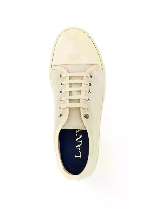 LANVIN Dbb1 Sneakers In Patent Leather And Suede - Neutrals