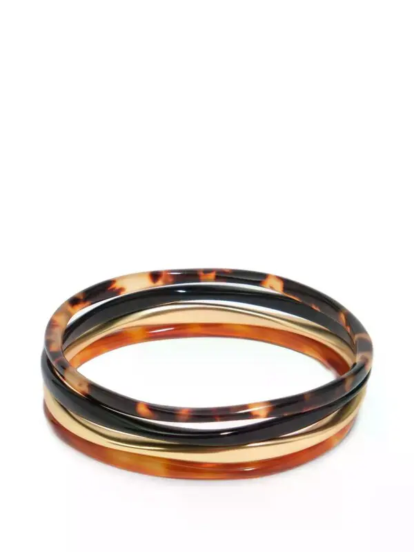 Bimba Y Lola Set Of 4 Matte Gold Tortoiseshell-effect Bracelets