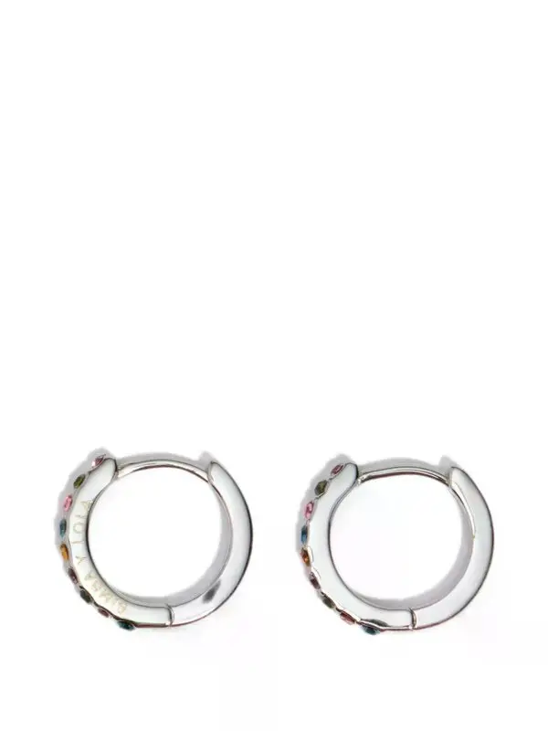 Bimba Y Lola Small Hoop Earrings With Multicolor Crystals