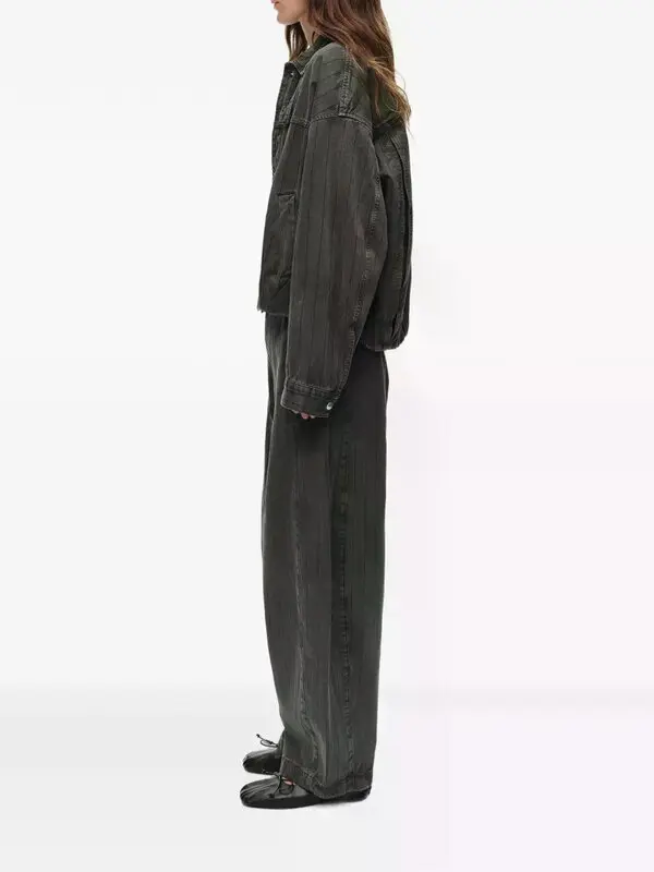 Bimba Y Lola Washed Striped Denim Jacket