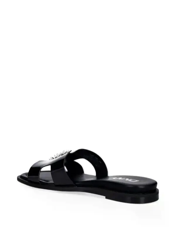 Dkny Logo-embossed Patent-finish Slides