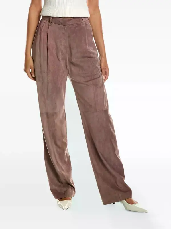 Brunello Cucinelli Pleated Suede Trousers