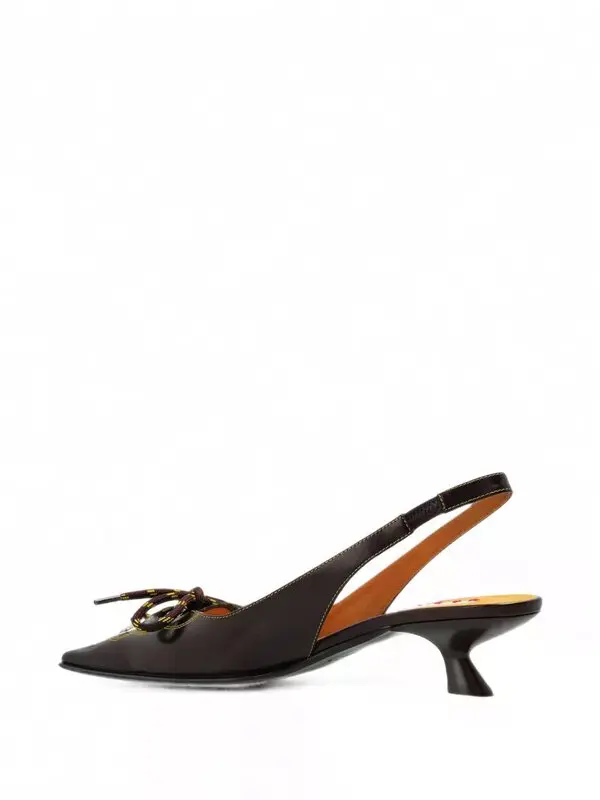 Marni Lace-up Slingback Pumps - Brown