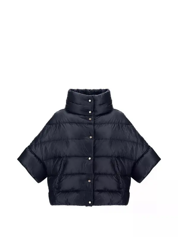 Herno Quilted High-neck Cape - Blue
