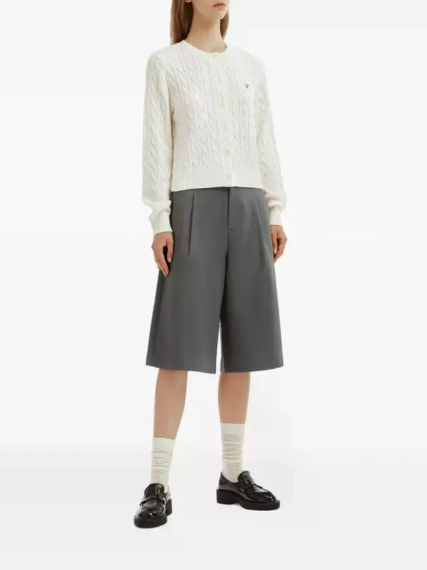 B+AB Cable-knit Bow-detail Cardigan - Neutrals