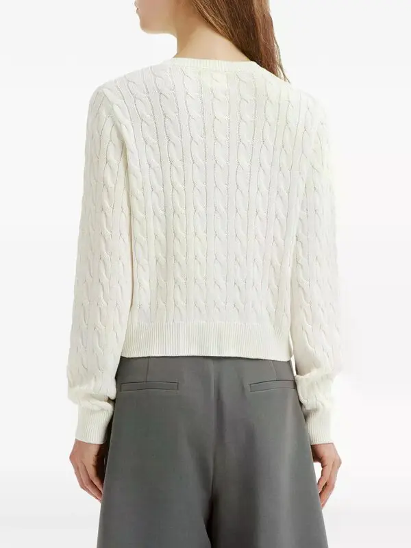 B+AB Cable-knit Bow-detail Cardigan - Neutrals