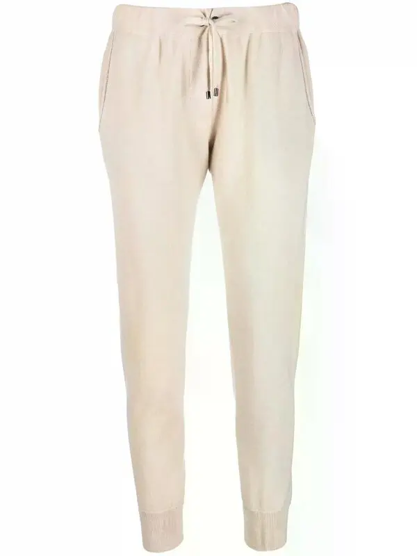 Brunello Cucinelli Cashmere Drawstring Track Pants - Neutrals