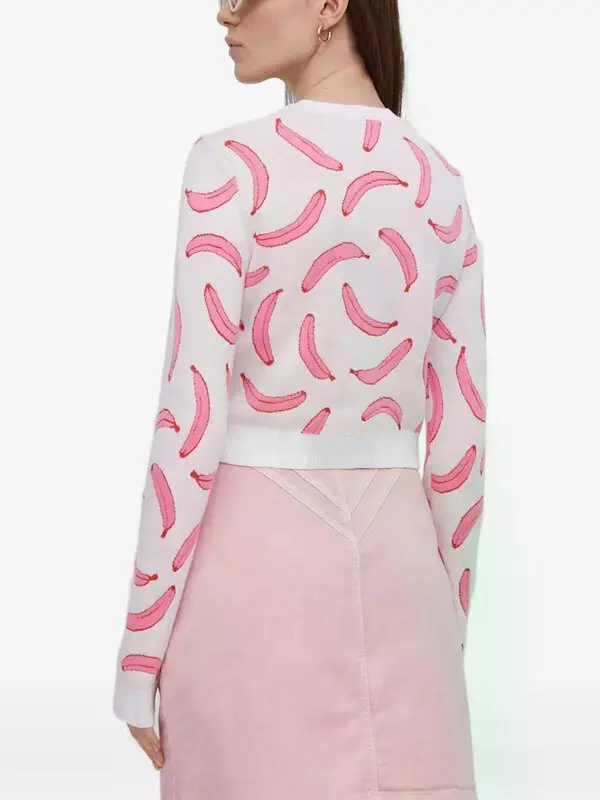 BENETTON Banana-print Intarsia Sweater - Pink