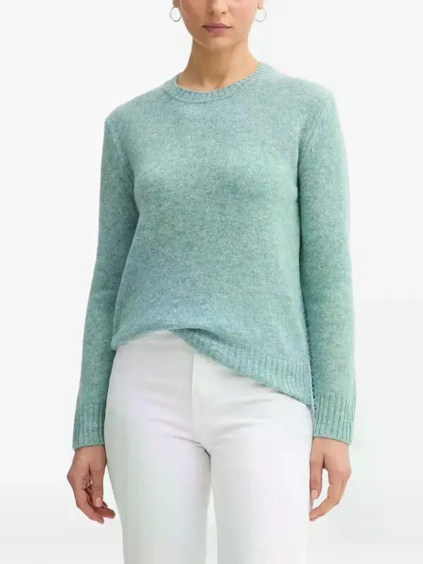 BENETTON Crew Neck Long Sleeve Sweater - Green
