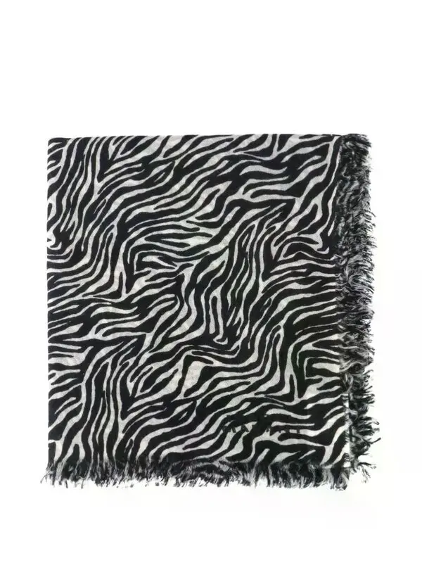 Isabel Marant Étoile Zebra-print Frayed Scarf