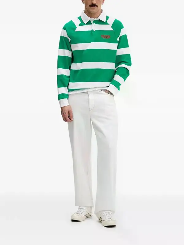 BENETTON X Stranger Things Striped Polo Shirt - Green