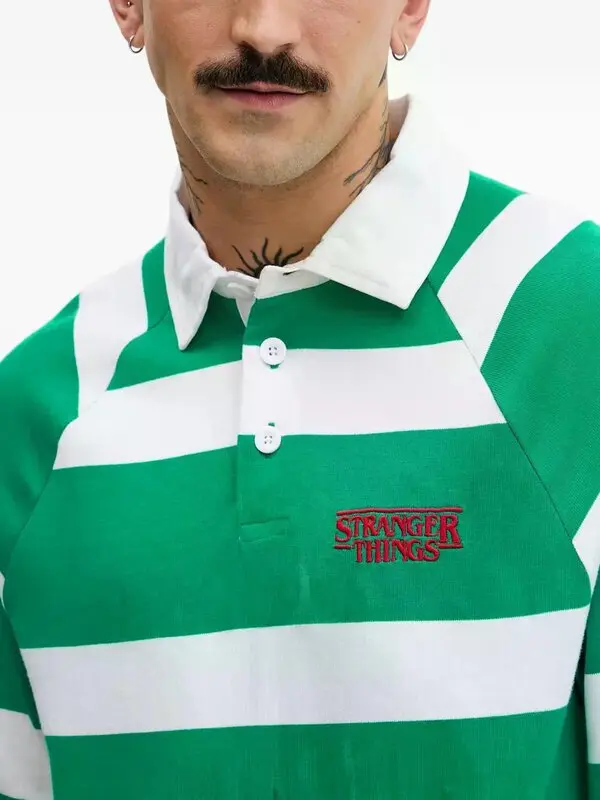 BENETTON X Stranger Things Striped Polo Shirt